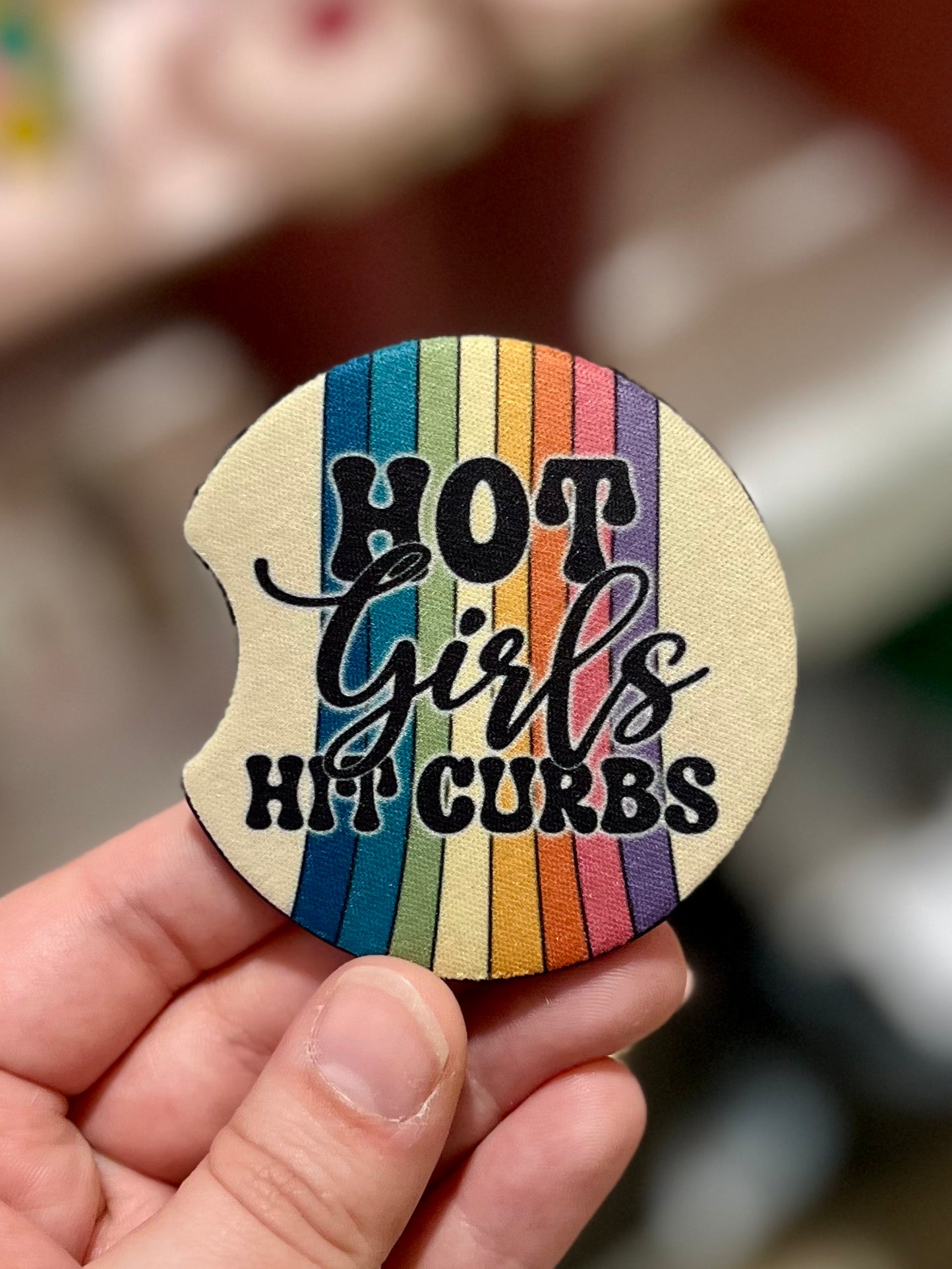 Hot Girls Hit Curbs Car Coaster – Notsocraftymamas